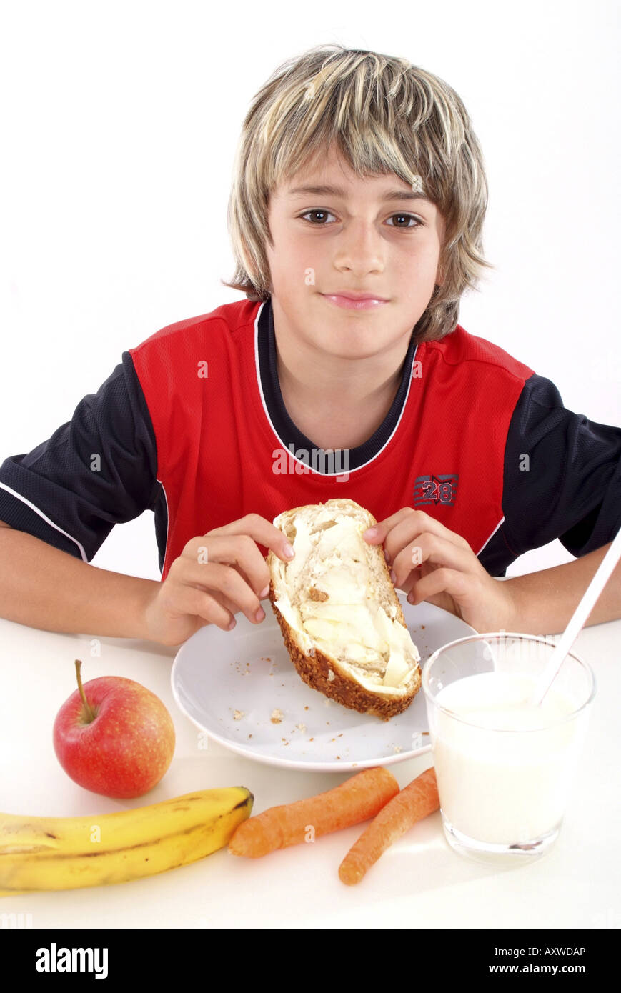 boy with healthy breakfast Stock Photo - Alamy