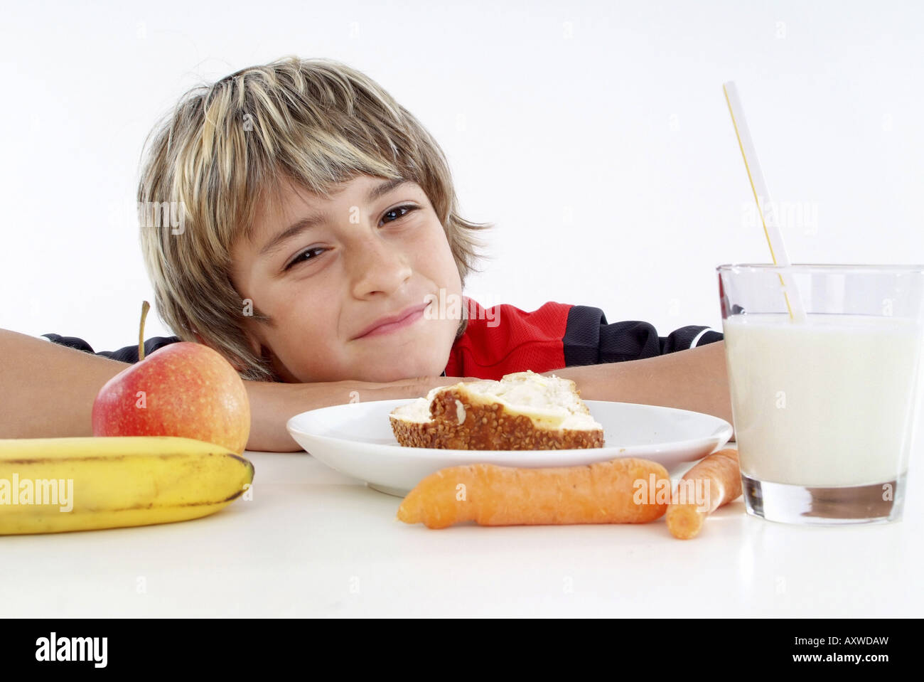 boy with healthy breakfast Stock Photo - Alamy