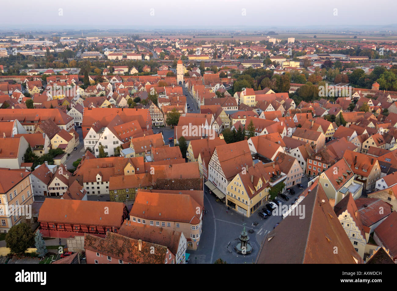 View of Nordlingen from Daniel, the tower of St Georgskirche (St ...