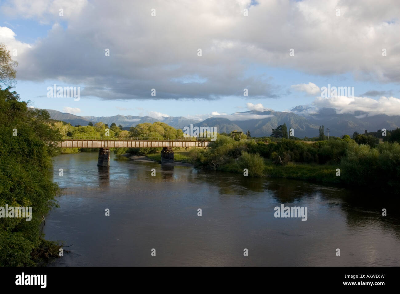 Old Bridge Crossing Lake Stock Photo - Alamy