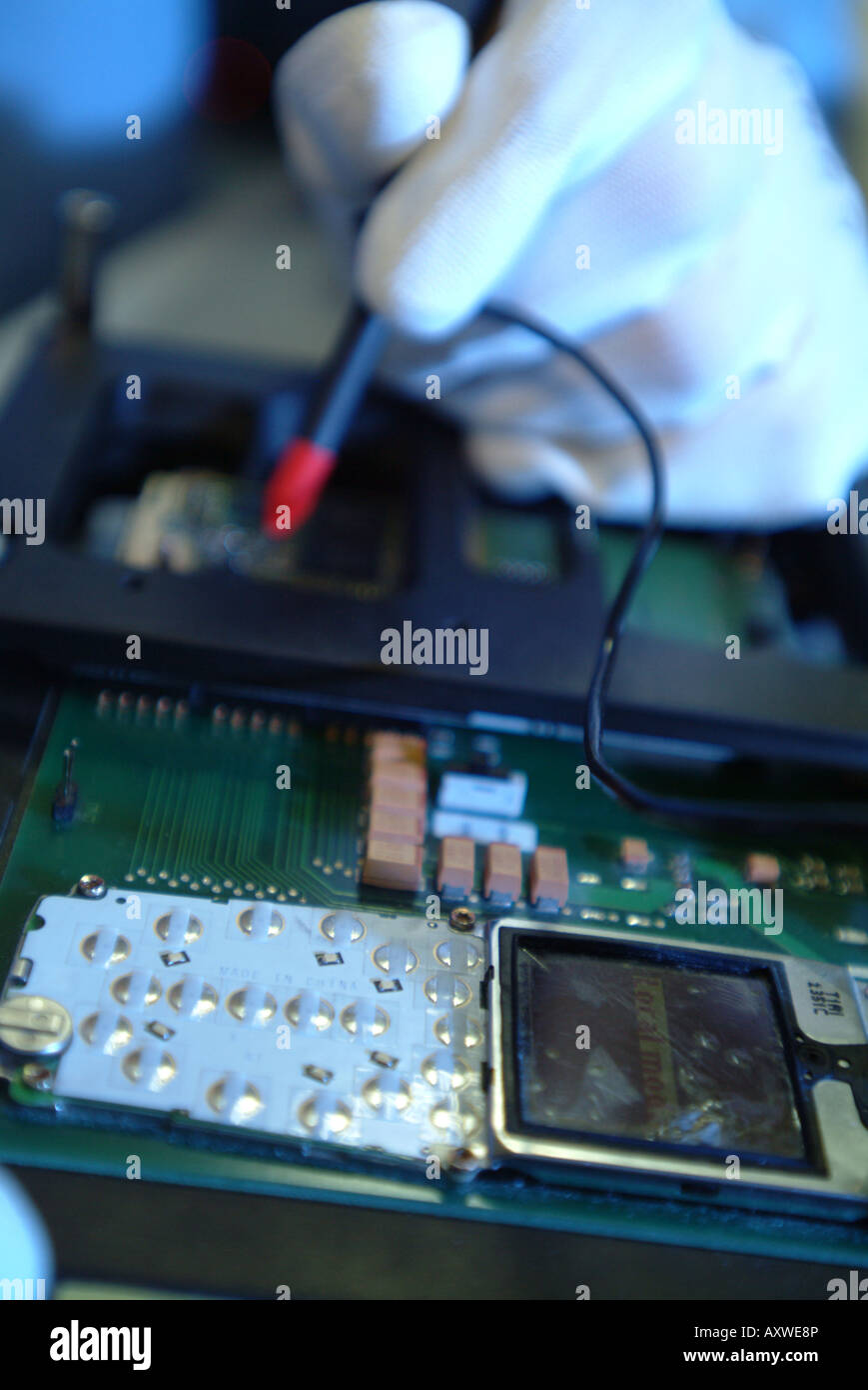 mobile phone testing and repair Stock Photo - Alamy