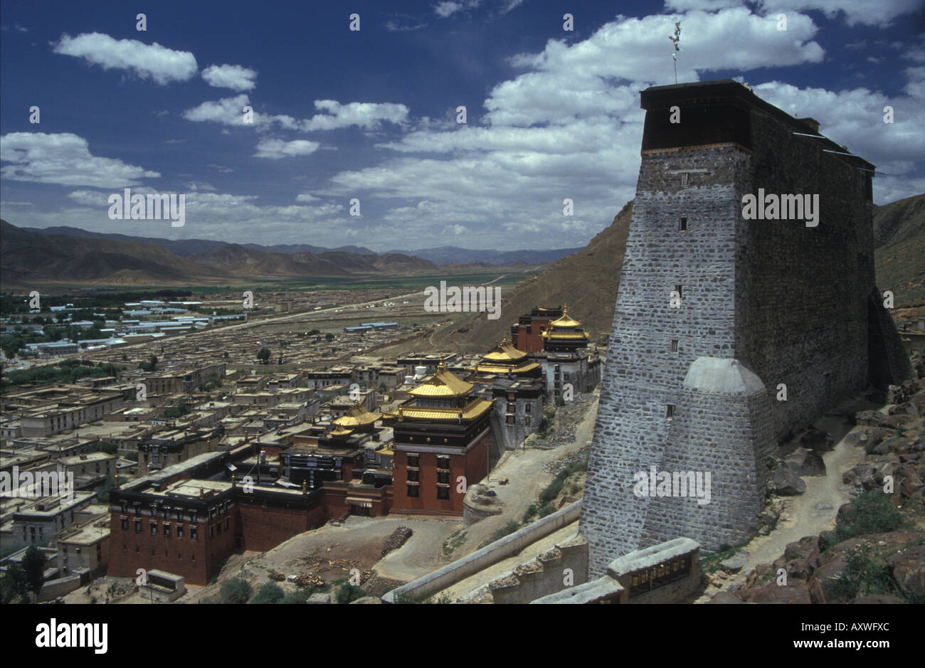 Tashilhunpo gompa monastery complex Shigatse Tibet China Stock Photo ...