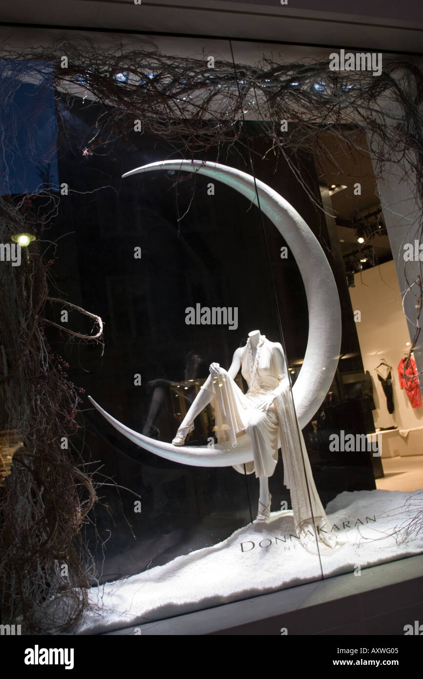 Moon Christmas window display in Bond Street London GB UK Stock Photo ...