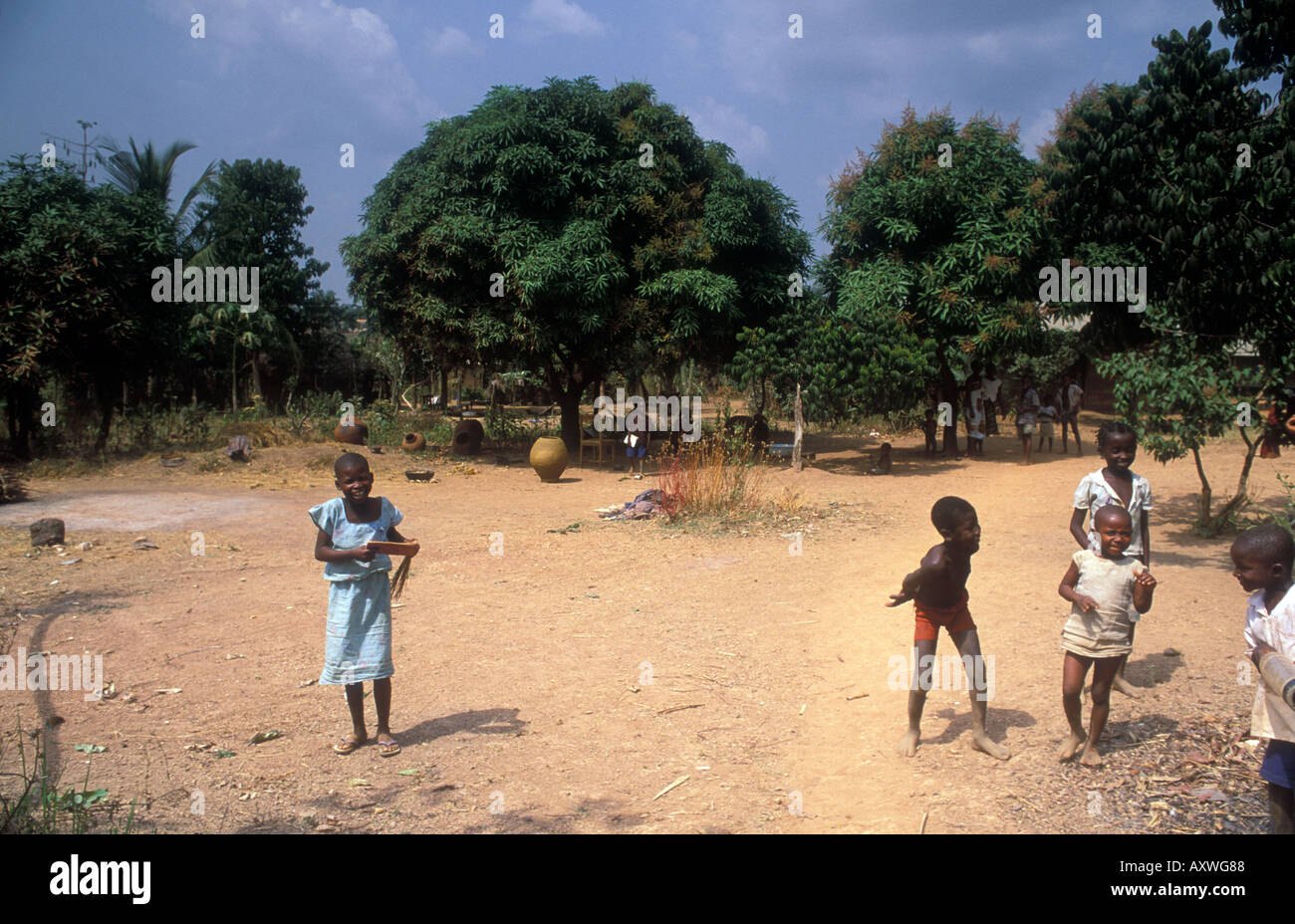 children playing in a rural villiage Stock Photo - Alamy