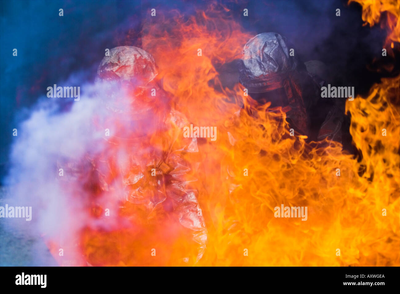 Fireman s in first line of turning fire out Stock Photo - Alamy