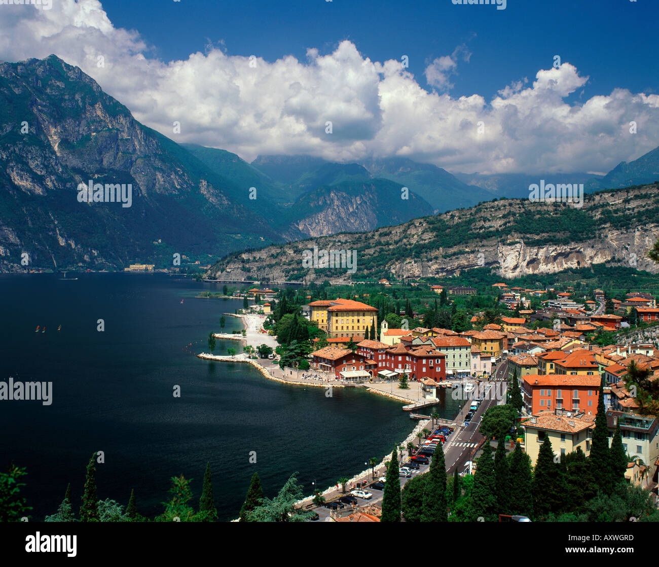 Town waterfront lake garda torbole hi-res stock photography and images ...