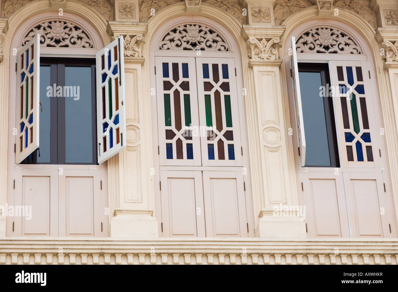 Shutters and windows in Chinatown, Singapore, Southeast Asia, Asia ...