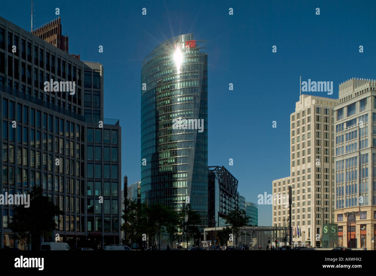 Berlin. Leipziger Platz with view onto Potsdamer Platz Stock Photo - Alamy
