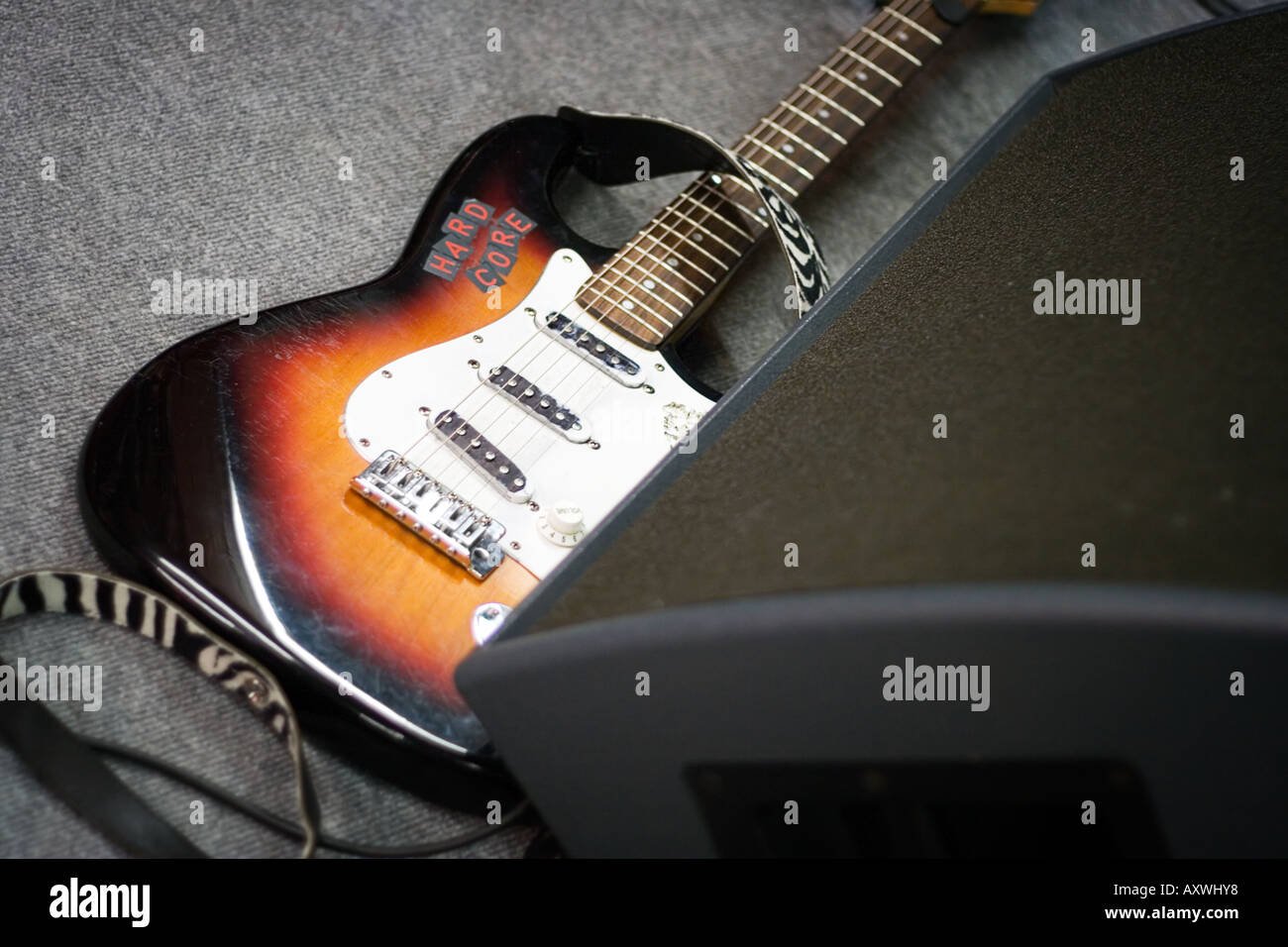 Electric Guitar on Stage Stock Photo - Alamy
