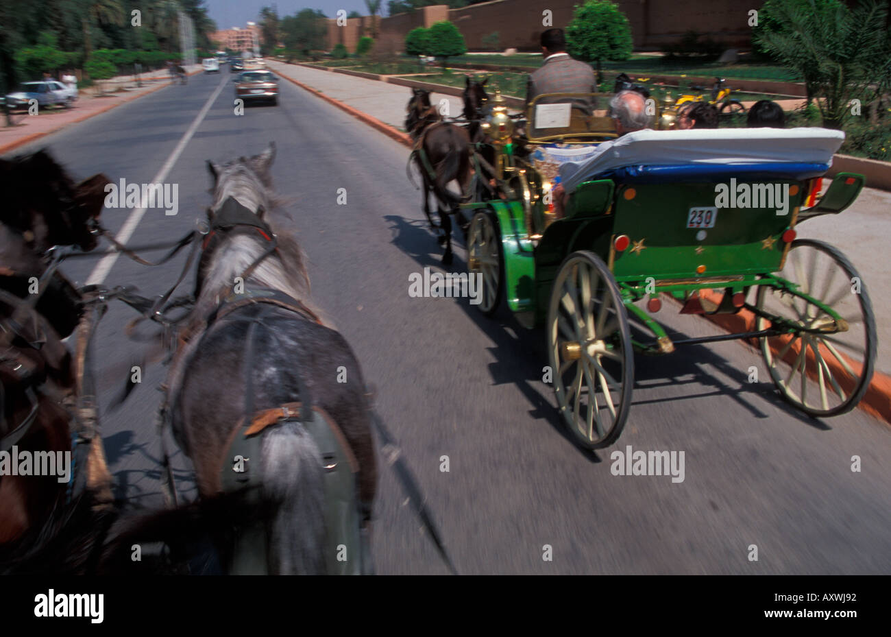 Caleche ride horse drawn carriage Marrakech Morocco Stock Photo - Alamy