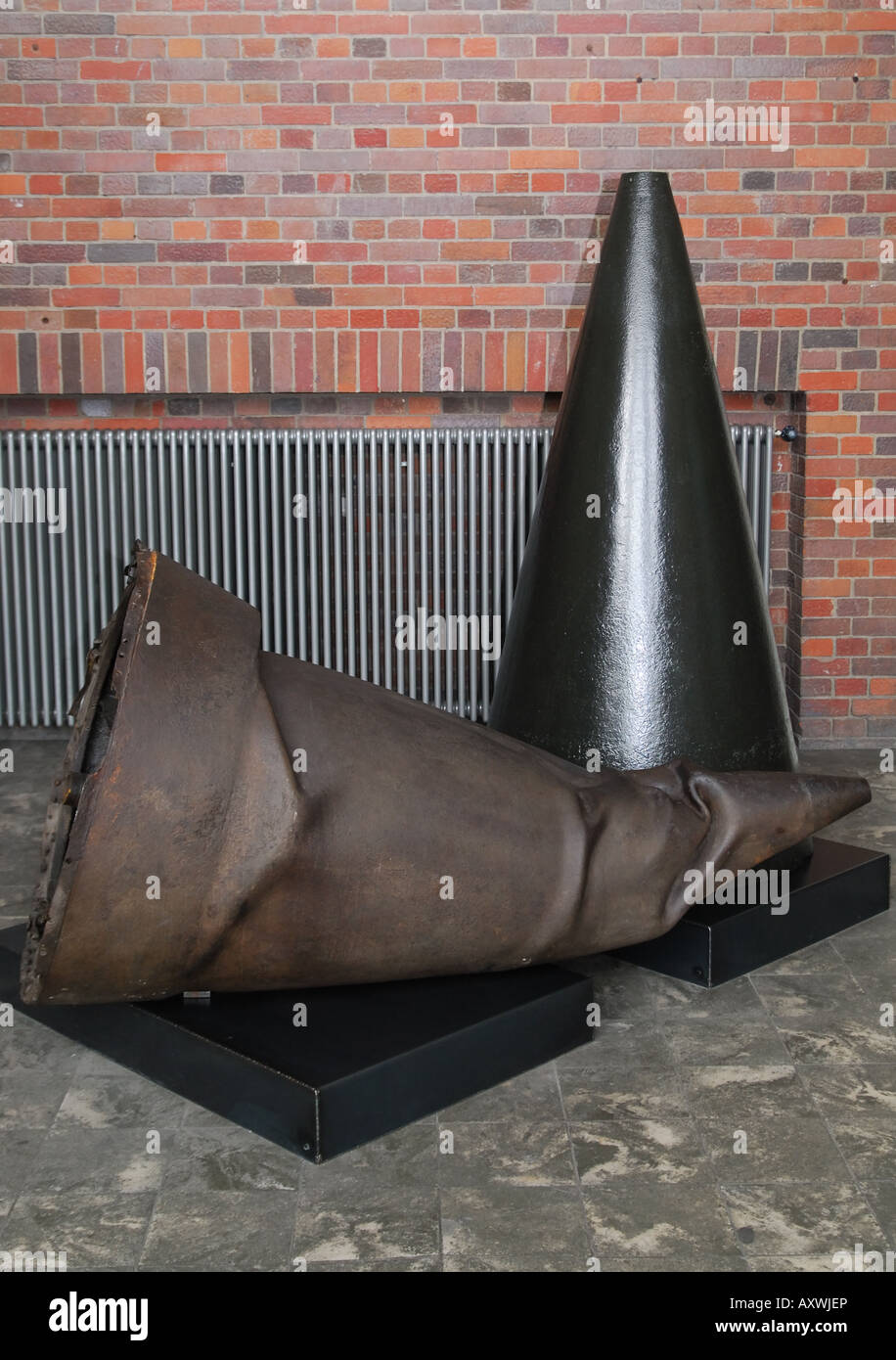 Rocket nose cones on display in museum of Peenemuende World War Two ...