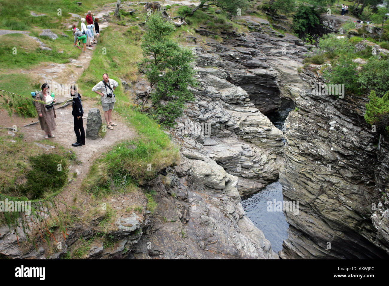 the rock gorge at Linn of Dee near Braemar, Aberdeenshire, Scotland ...