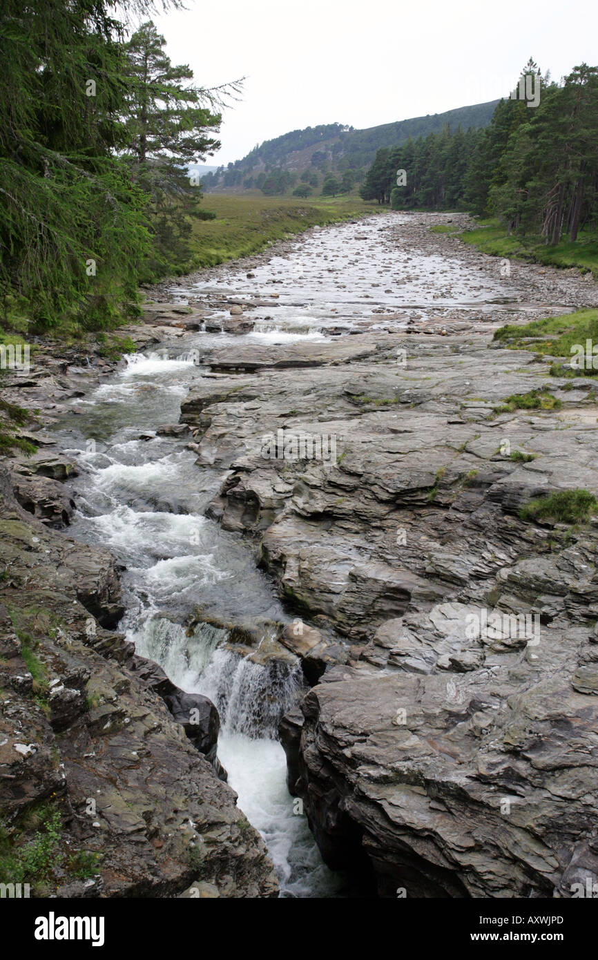 the rock gorge at Linn of Dee near Braemar, Aberdeenshire, Scotland ...