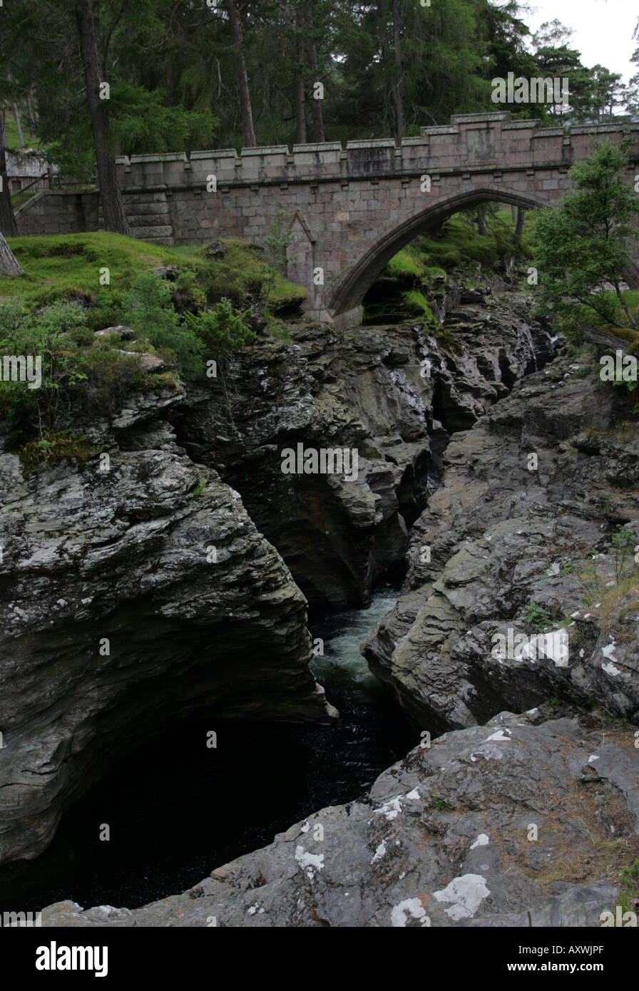 the rock gorge at Linn of Dee near Braemar, Aberdeenshire, Scotland ...