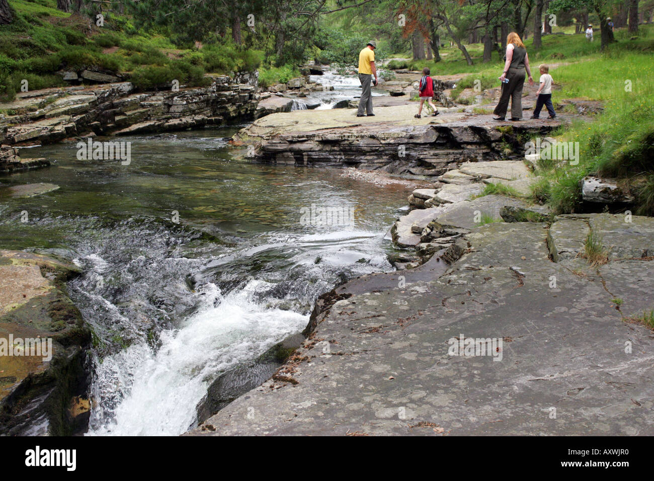 The Linn of Quoich waterfall and ravine near Braemar, Aberdeenshire ...