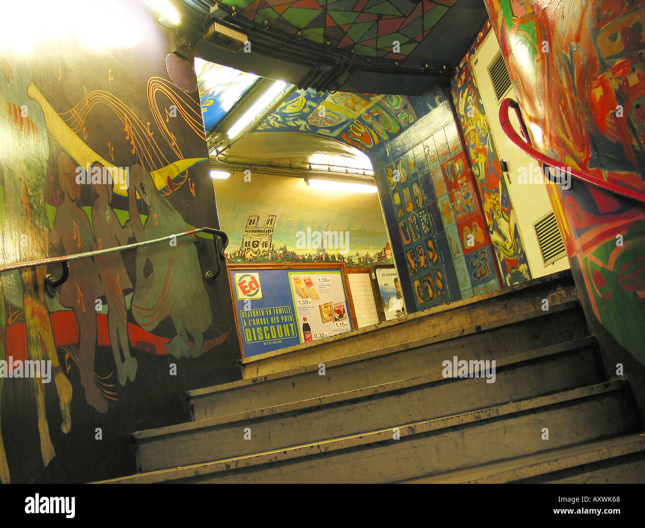 stairway Abbesses tube station Paris France Stock Photo - Alamy