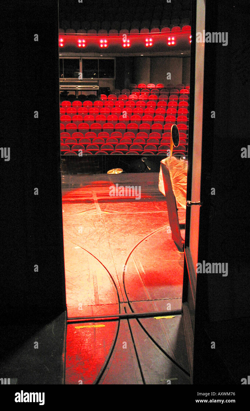 open stage doors with view to the stage of a theatre Stock Photo - Alamy