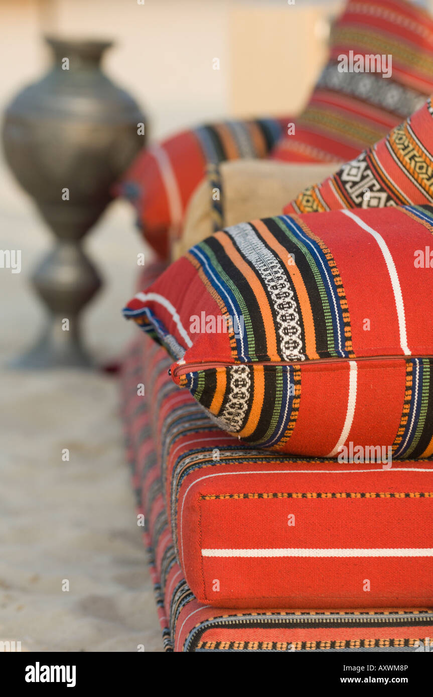 Arabic cushions, Dubai, United Arab Emirates, Middle East Stock Photo ...
