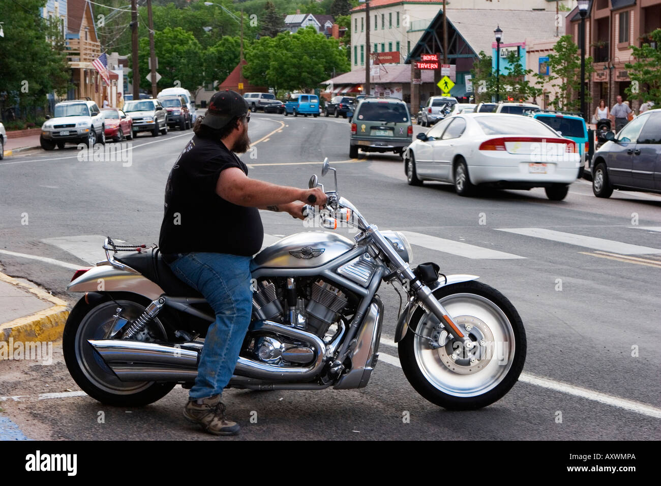 Biker and Harley Davidson Manitou Springs Colorado USA September 2006 ...