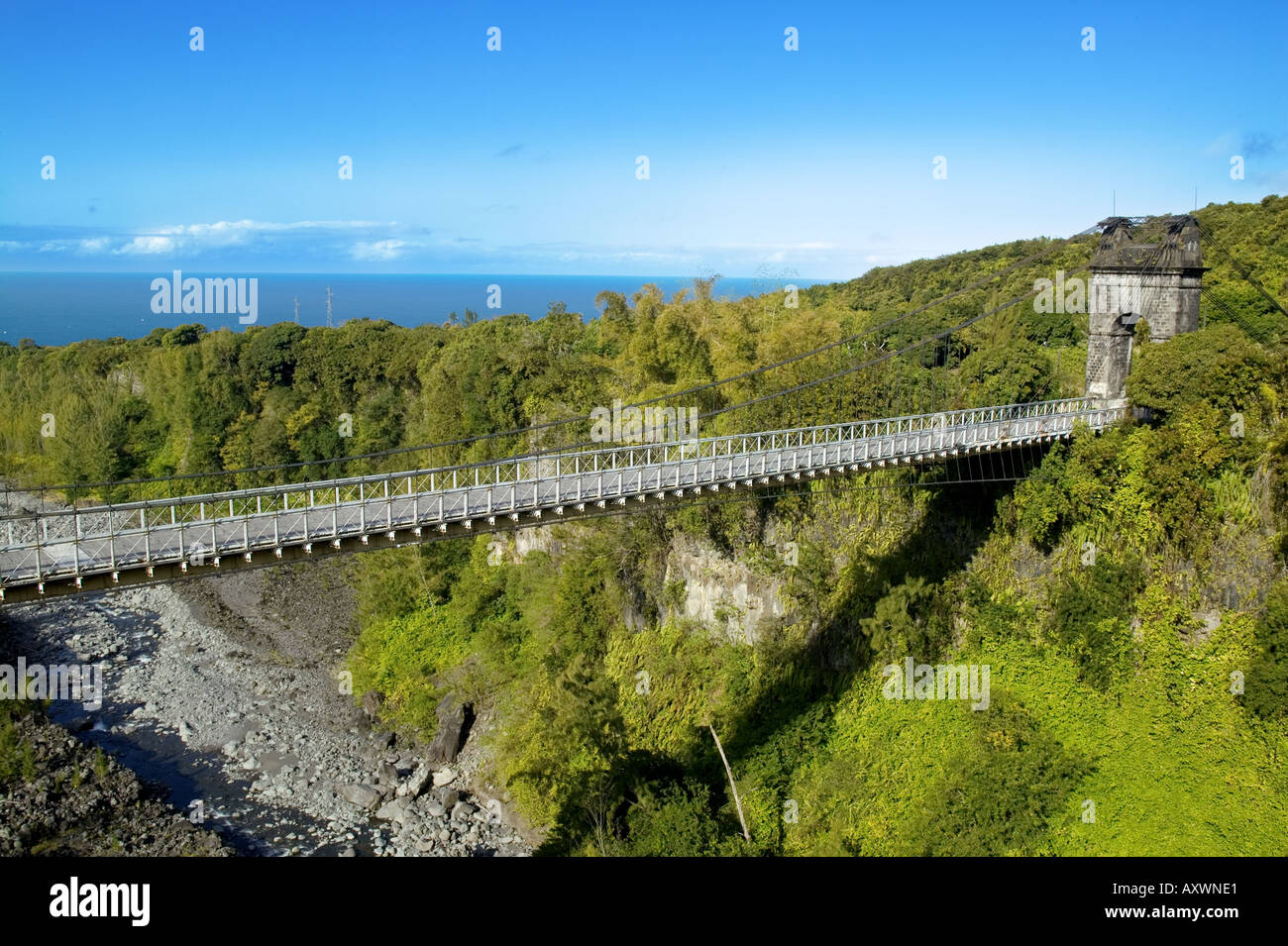 Bridge overcross East River in Reunion island Stock Photo - Alamy