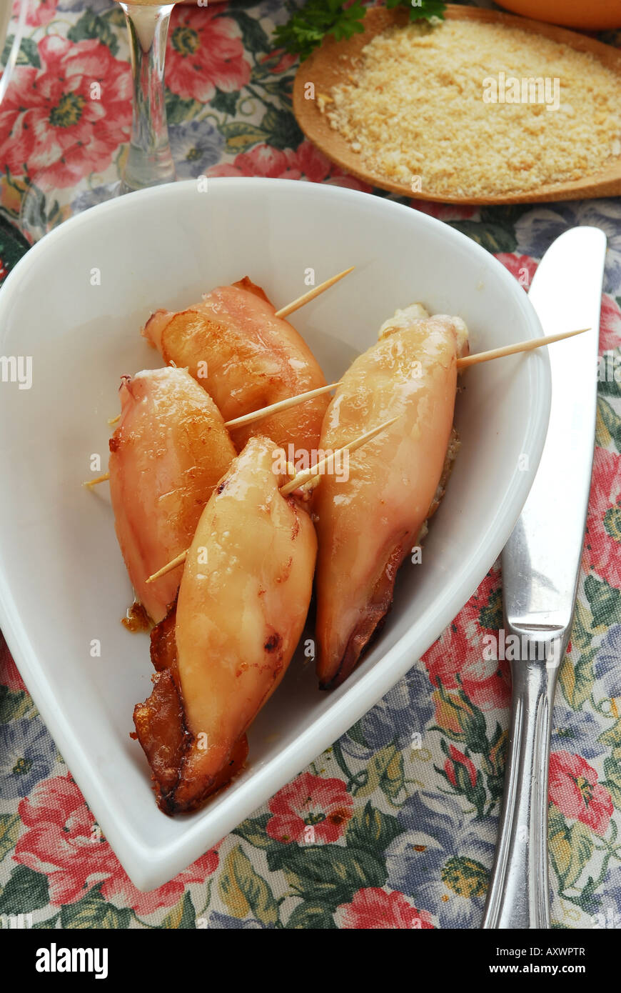 Stuffed squids - Calamari ripieni - Veneto - Italian kitchen Stock ...