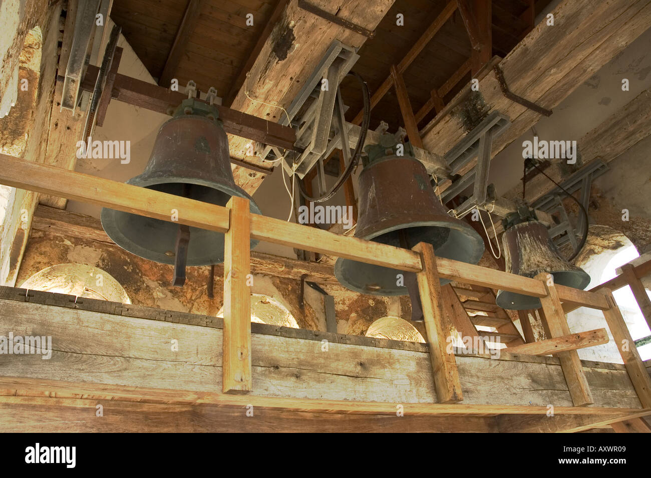 Stairs inside bell tower hi-res stock photography and images - Alamy