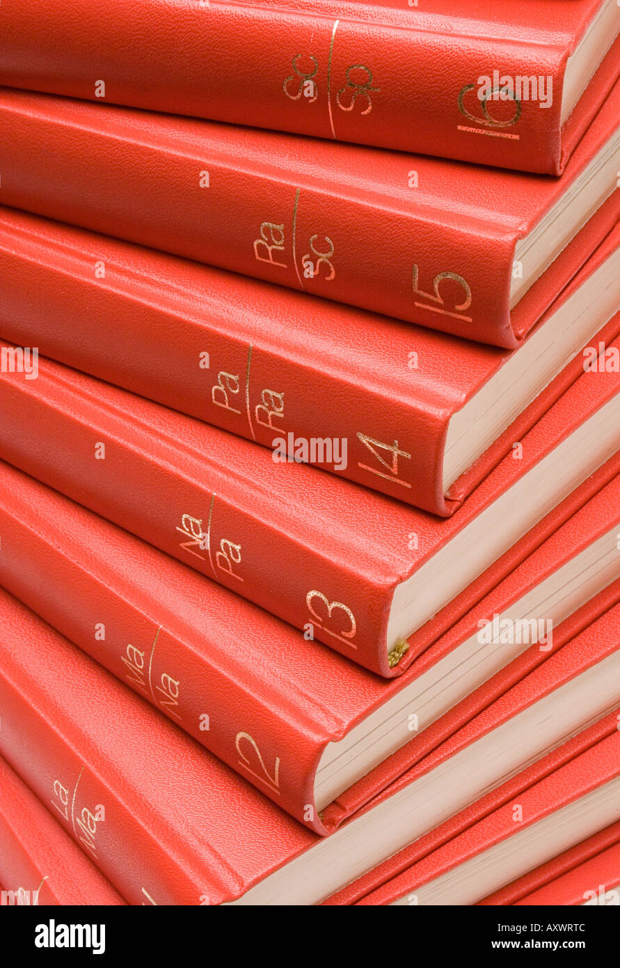 Stacked Red Books Stock Photo - Alamy