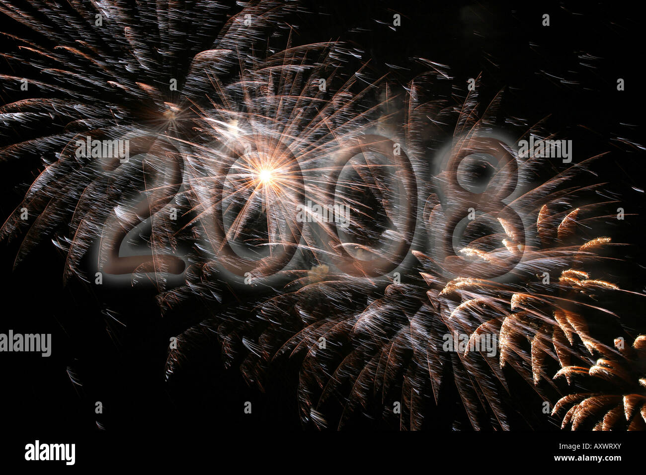 celebration sparkling fireworks explosion for 2008 Stock Photo - Alamy