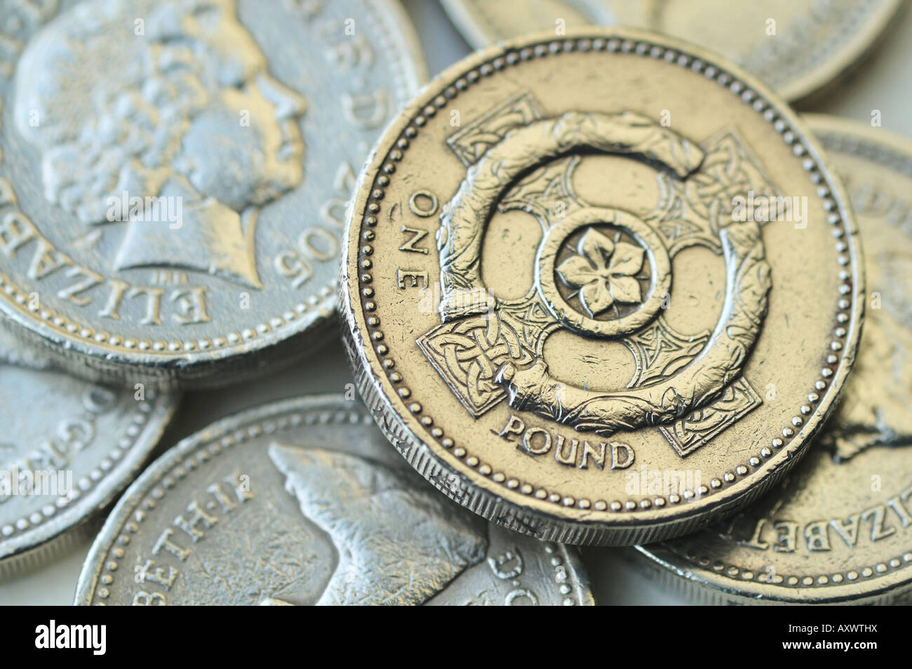 One pound coins Stock Photo - Alamy