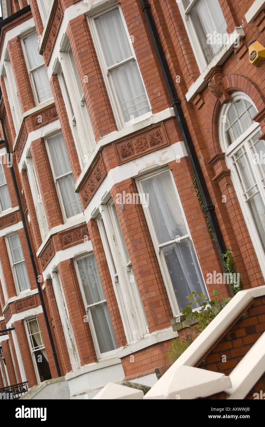 Red brick bay fronted houses in llandrindod wells powys wales UK Stock ...
