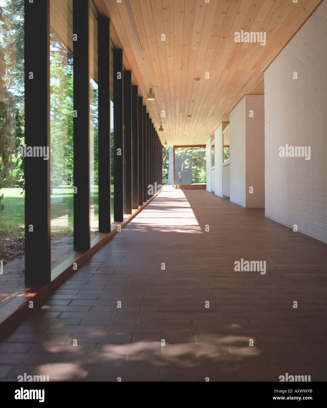 Interior Corridor of Louisiana Art Gallery, Humlebaek, Denmark Stock ...