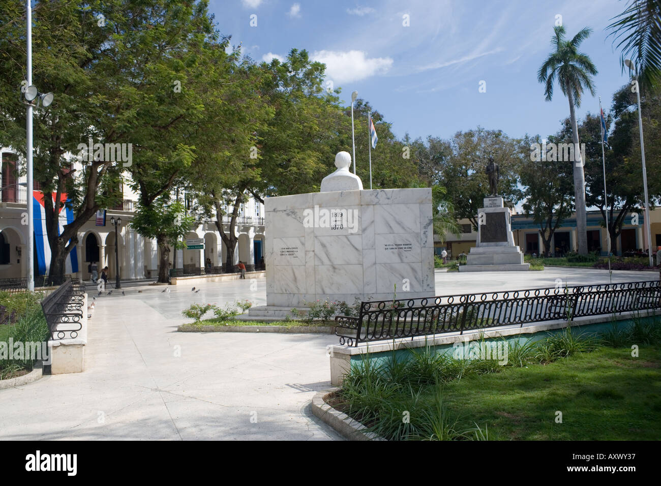 Statue of Perucho Figueredo, Parque Cespedes, Bayamo,Granma province ...