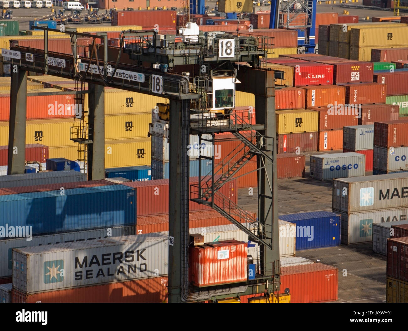 Felixstowe Container Port Terminal Suffolk England Great Britain Stock ...