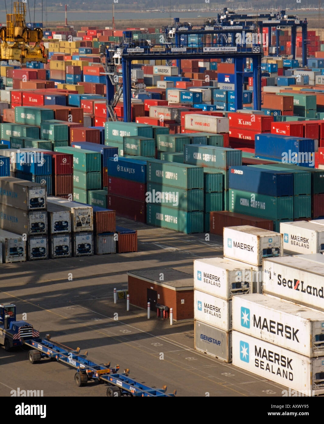 Felixstowe Container Port Terminal Suffolk England Great Britain Stock ...
