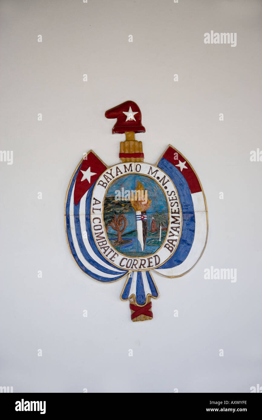 Shield of Bayamo city,Granma province, Cuba Stock Photo - Alamy