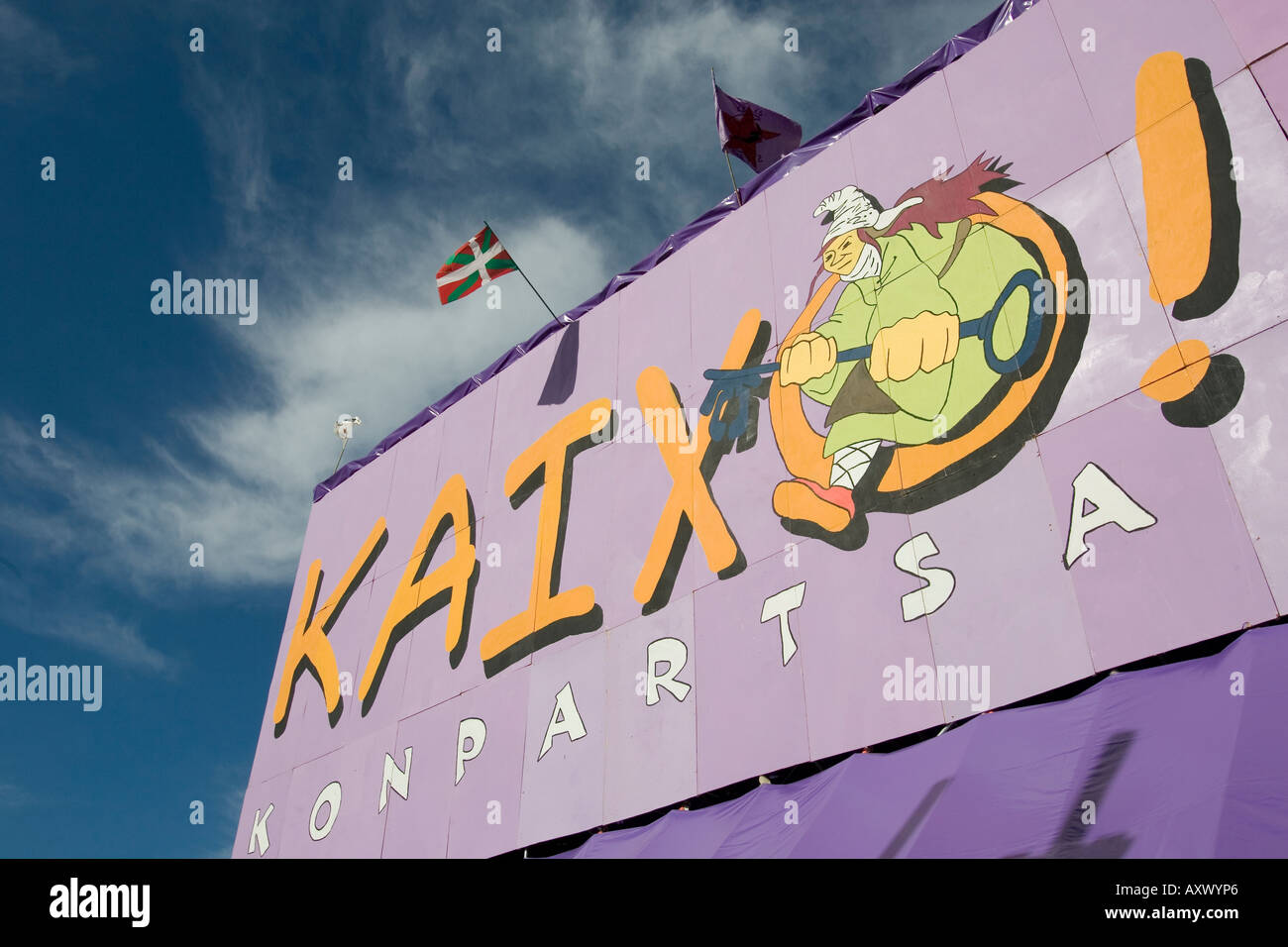 Sign in Basque language Euskara with words Kaixo Konpartsa during Aste ...