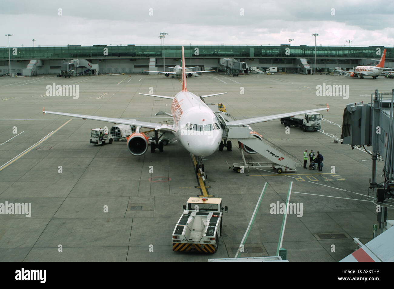 EasyJet boeing 737 aeroplane at Stansted Airport, England Stock Photo ...