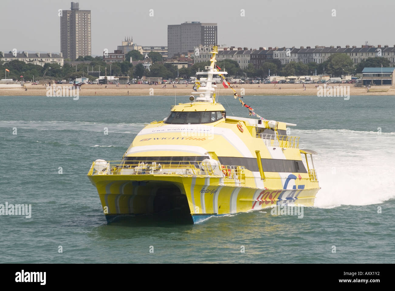 Wightlink FastCat leaving Portsmouth for Ryde on the Isle of Wight ...
