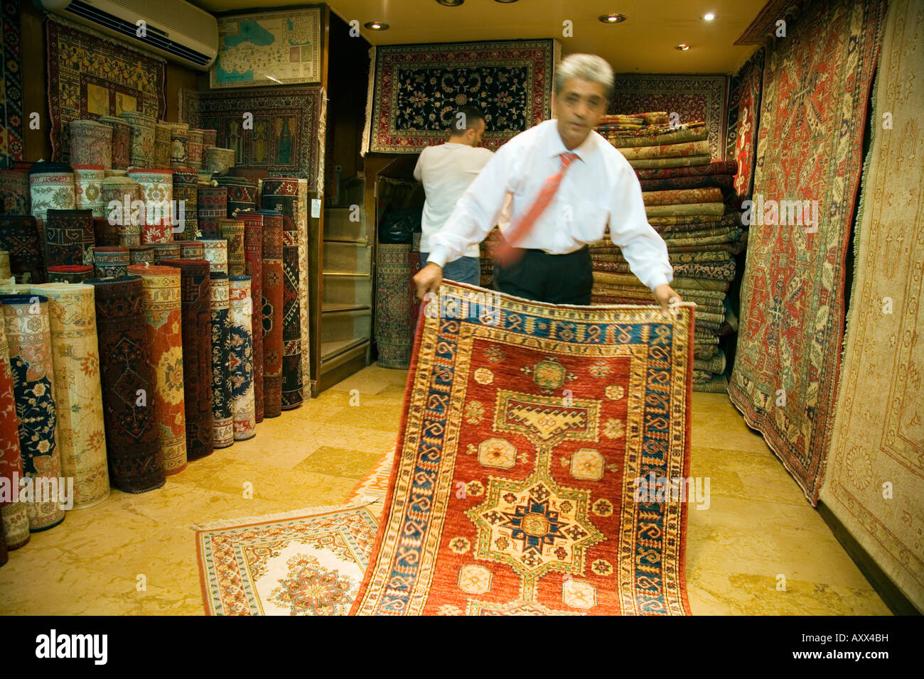 Istanbul, Marmara Region, Turkey; carpet salesmen in the Grand Bazaar ...