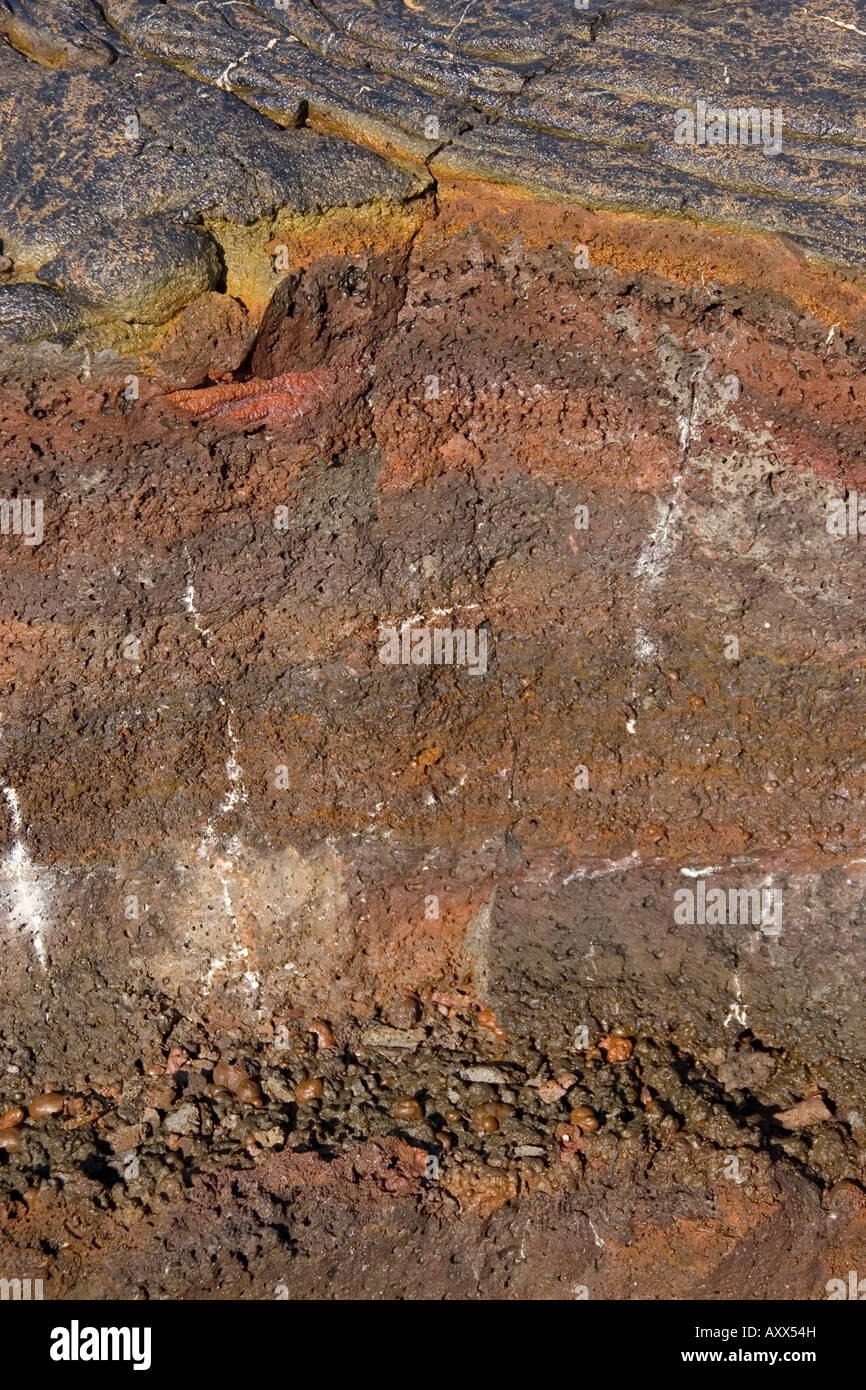 Cross section of pahoehoe lava Stock Photo - Alamy