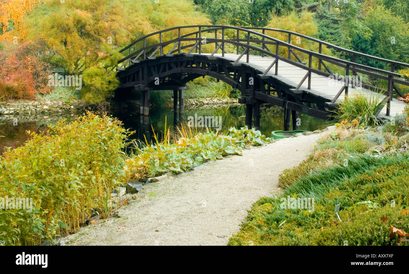 Fall colors wooden bridge hi-res stock photography and images - Alamy