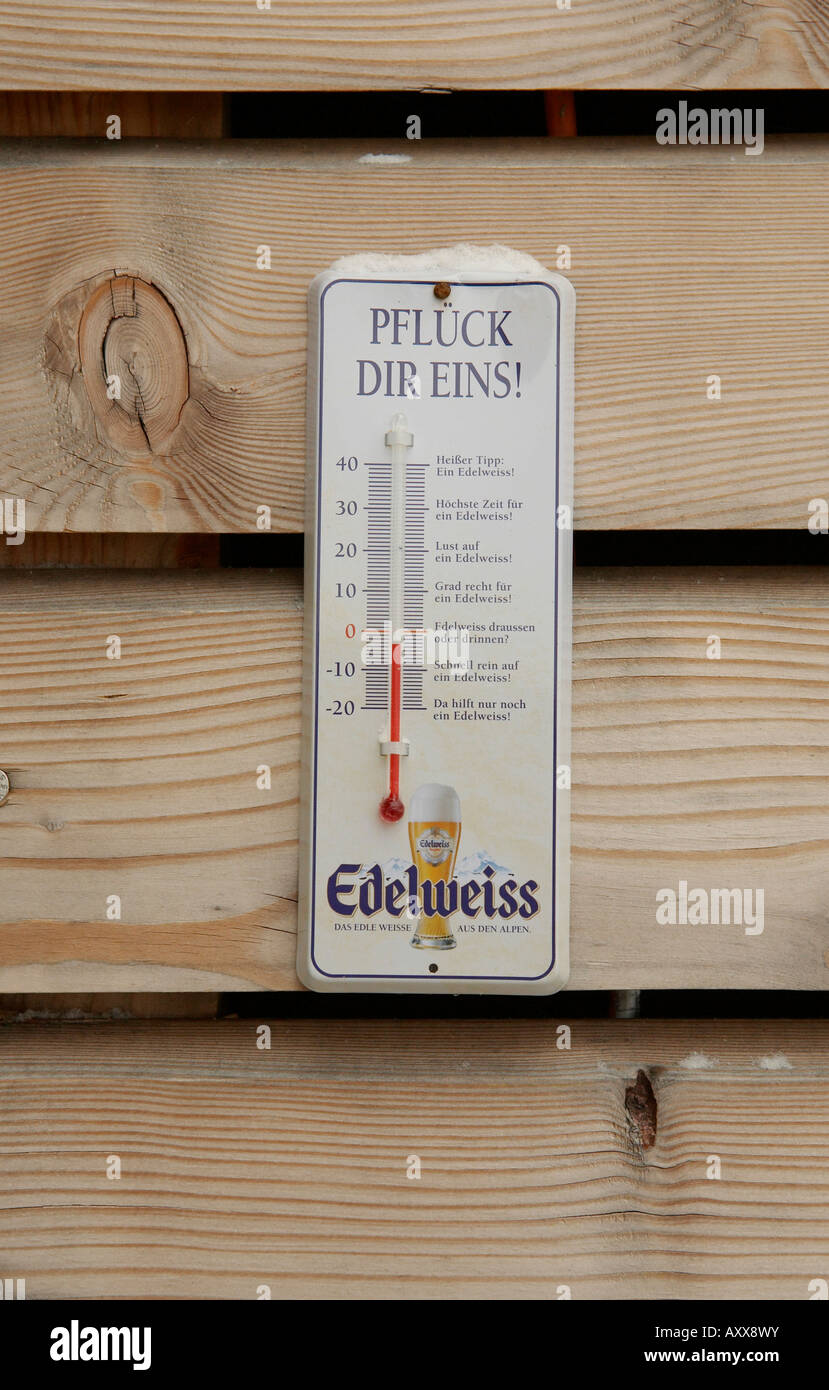 Thermometer reading below zero Stock Photo - Alamy