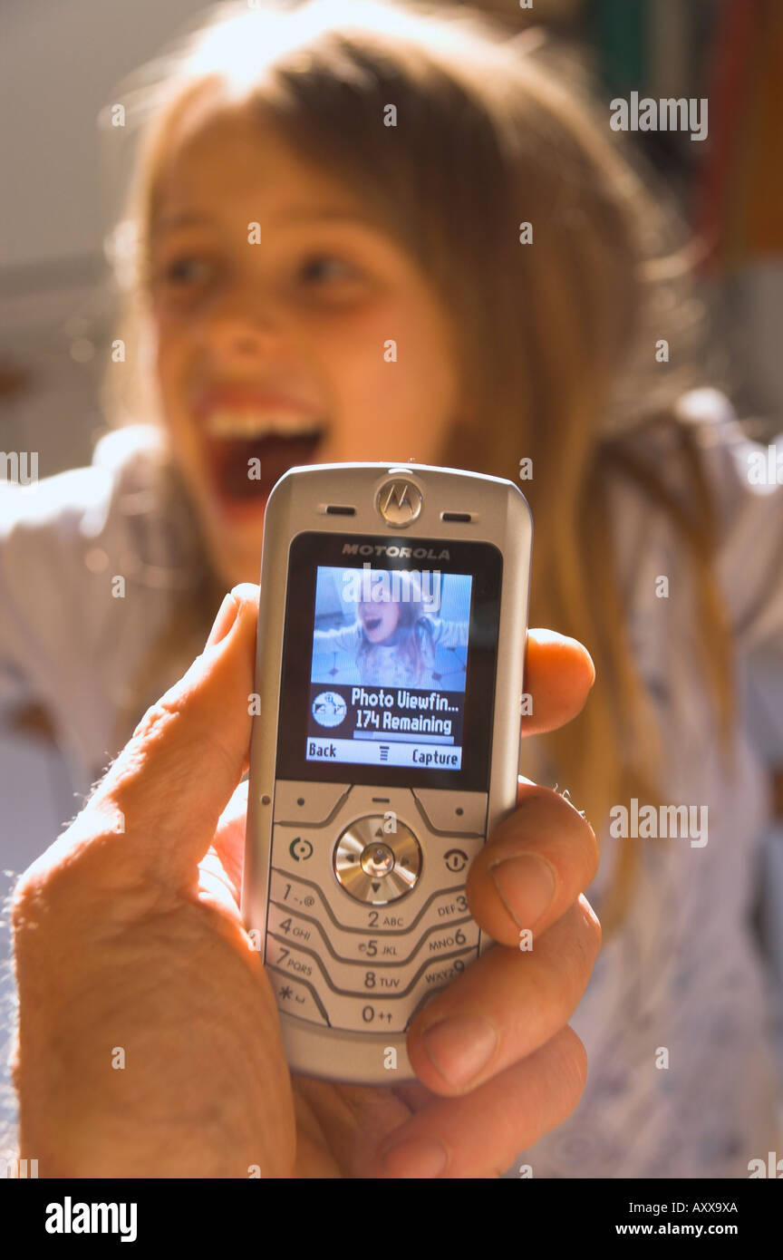 child taking photo with mobile phone camera Stock Photo - Alamy