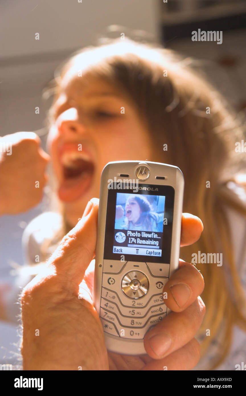 child taking photo with mobile phone camera Stock Photo - Alamy