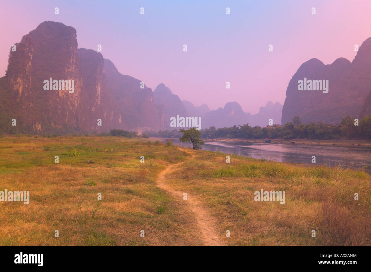 Footpath along the Li Jiang (Li River), Guangxi Province, China, Asia ...