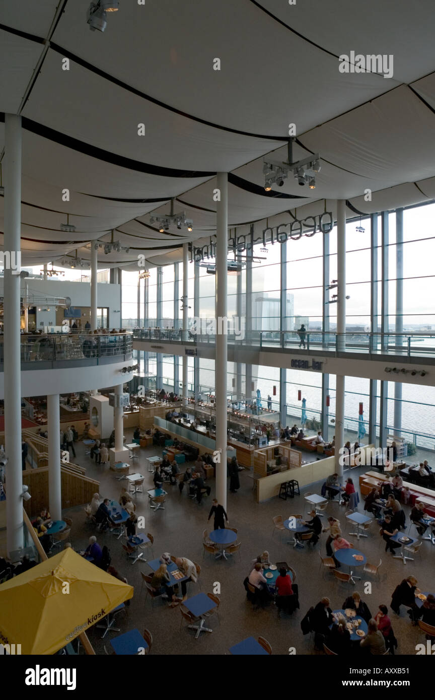 Food concourse and quayside prospect of Ocean Terminal Leith Edinburgh ...