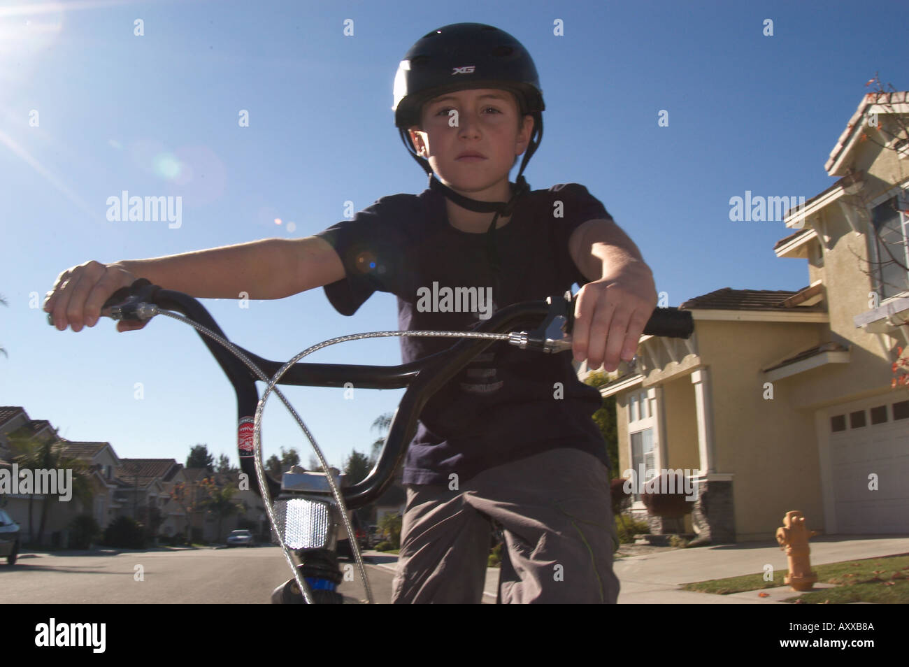 boy on bike Stock Photo - Alamy