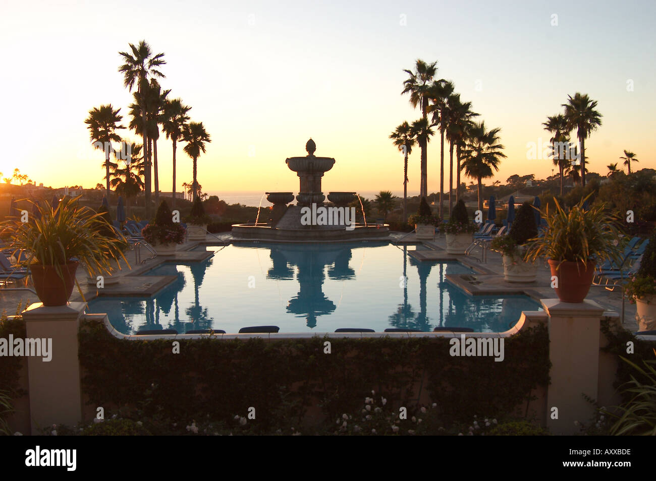 Montage pool California resort Stock Photo - Alamy