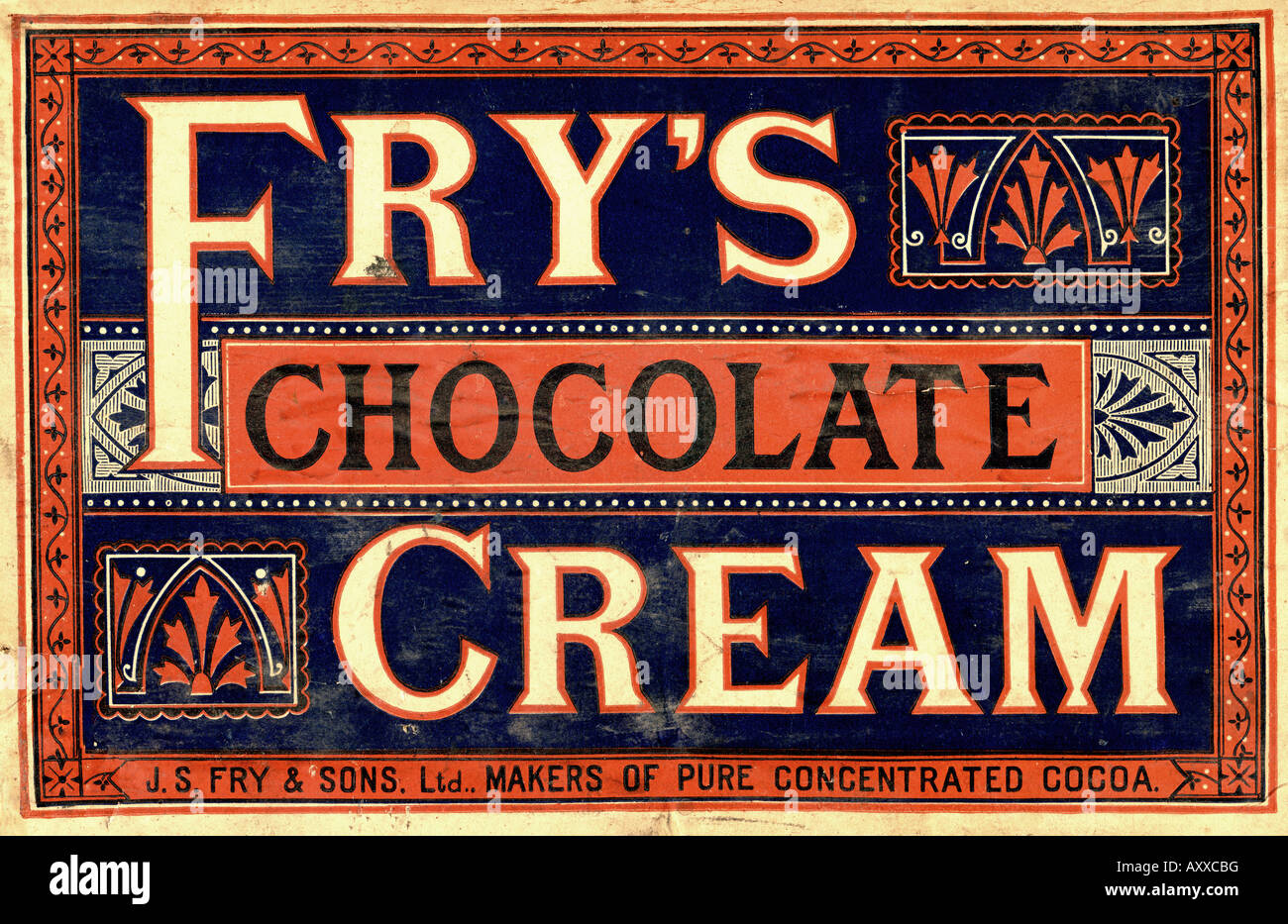Fry's Chocolate Cream advertisement Victorian Edwardian FOR EDITORIAL ...