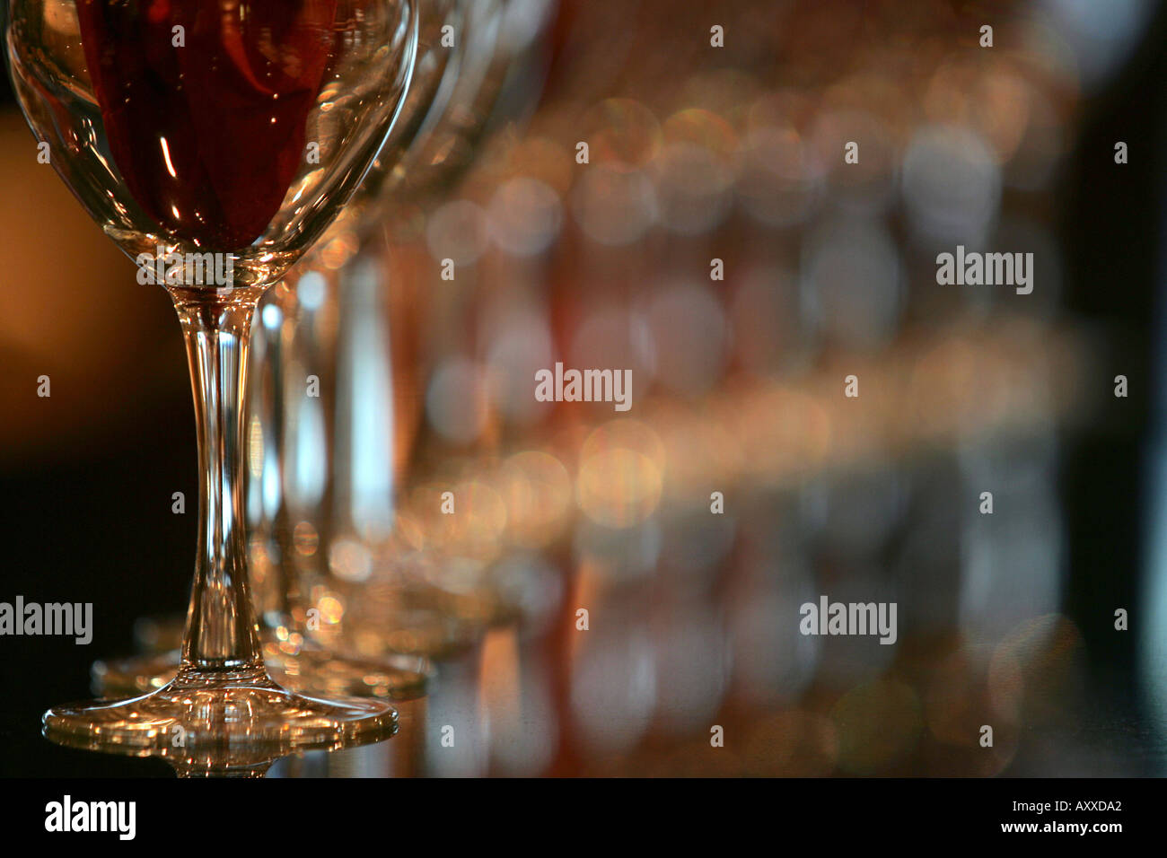 Wine glasses in a row Stock Photo - Alamy